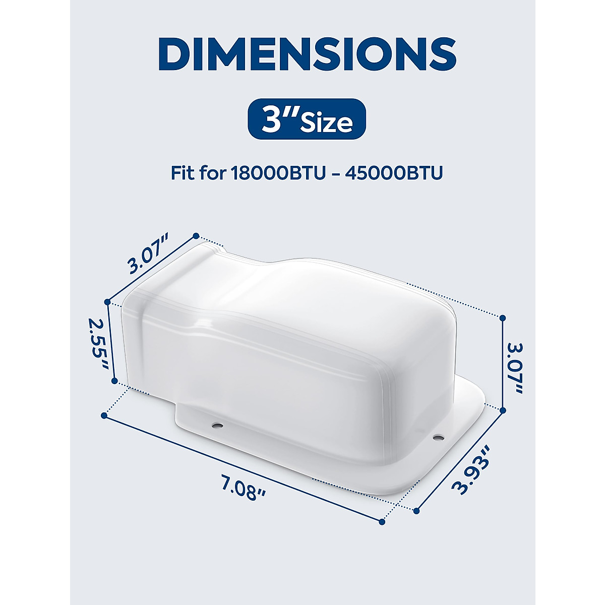 Nouscan 3" Entry Wall Cover, Upgrade PP Heat-Resistant, Paintable Decorative Entry Cover Line Set Kit Parts Accessories, for Mini Split Air Conditioners, AC, HAVC and Heat Pumps