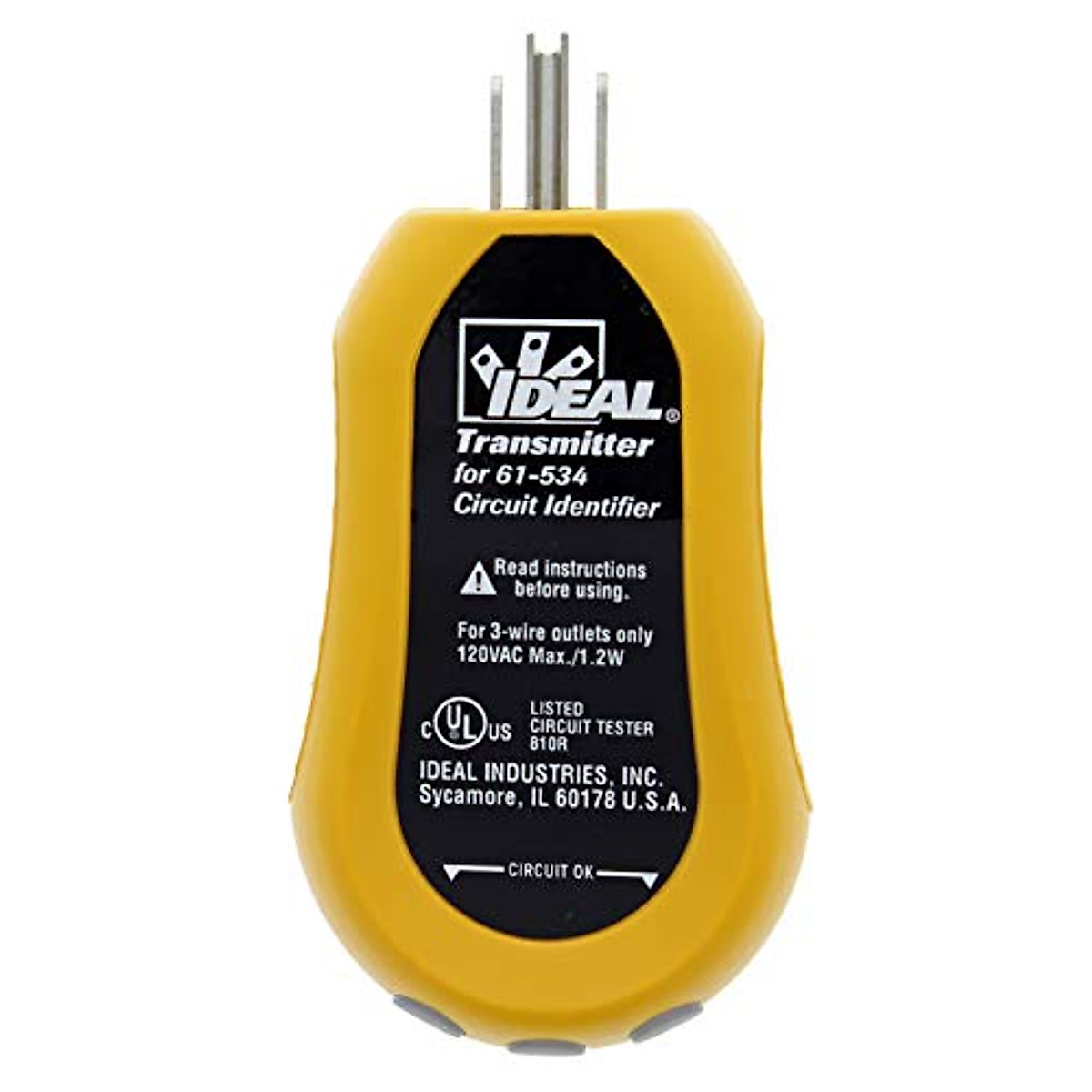 IDEAL INDUSTRIES INC. 61-534 Digital Circuit Breaker Finder with Digital Receiver and GFCI Circuit Tester,Yellow