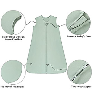 Looxii Baby Sleep Sack 6-12 Months 100% Cotton 0.5TOG Wearable Blanket Baby Sleeping Bag Soft Comfortable Toddler Sleeping Sack Green