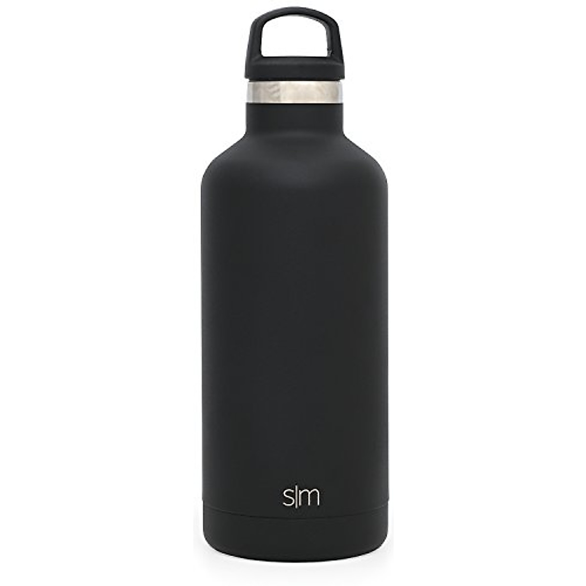 Simple Modern Insulated Water Bottle with Handle Lid 1 Liter Reusable Ascent Narrow Mouth Stainless Steel Thermos Flask, 32oz Handle Lid, Midnight Black