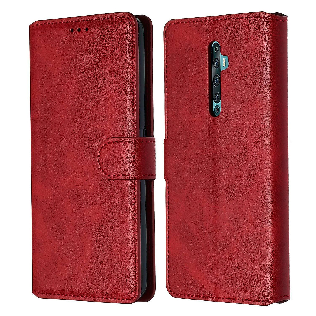 Case for Oppo Reno2 Z Wallet Case,with Card Holder Kickstand Magnetic Closure PU Leather Flip Case Cover for Oppo Reno2 Z 6.53" -Red