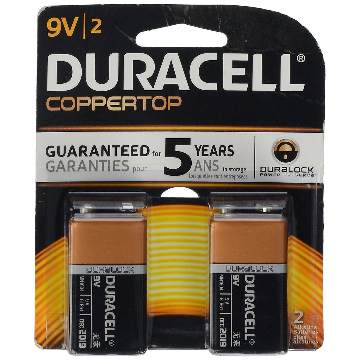 Duracell - CopperTop 9V Alkaline Batteries - long lasting, all-purpose 9 Volt battery for household and business - 2 count
