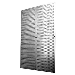Wall Control 4 Foot Pegboard Sheets with Formed Edges Pegboard – Two Pack of 16in x 48in Metal Pegboard Panels