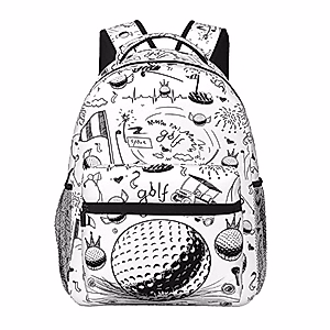 RUVNSR Golf Backpack 16 Inch School Backpacks 3D Print Lightweight Ball Bookbag Casual Sport Daypack Travel Bag for Kids Girls Boys Men Gifts