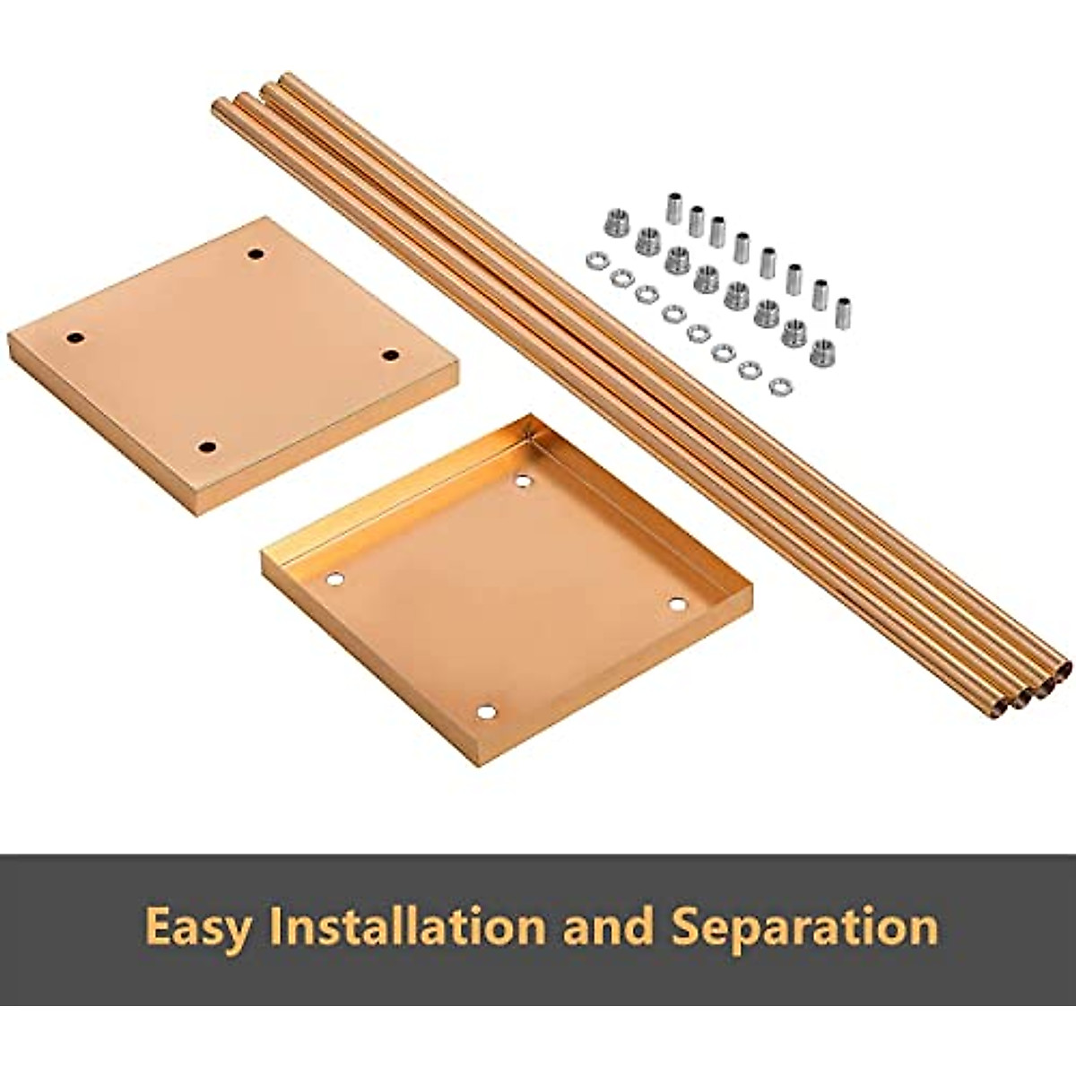 10 Pcs Wedding Flower Stand Metal Vase Stand with Plates Gold Floor Metal Column Gold Rectangular 7.87" x 7.8 7"x 31.5" Flower Display Stands Table Flower Stands for Wedding Party Events Table Decor (31.5 inch Tall)