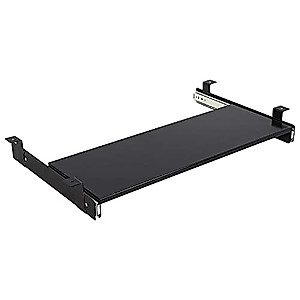 Keyboard Tray Under Desk, Powder Coated Steel Construction, Slide Out Large Keyboard Mouse Keyboard Tray Kit 9"D x 27"W - by BenchPro