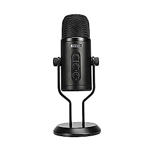 Amazon Basics Professional USB Condenser Microphone with Volume Control and OLED Screen - Black