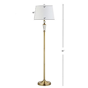 JONATHAN Y JYL2029A Harper 61" Crystal/Metal LED Floor Lamp Contemporary,Transitional,Traditional for Bedrooms, Living Room, Office, Reading, BrassGold/Clear