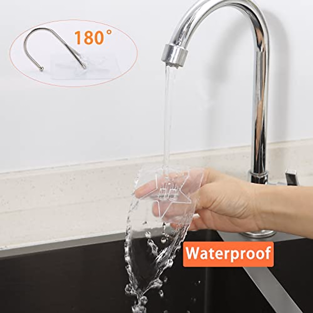 KAKAMINA 20 Pack Large Adhesive Hooks 44Ibs(Max), Large Size Wall Hooks for Hanging Heavy Duty, Transparent Wall Hangers Waterproof and Rustproof for Bathroom,Kitchen Home and Office