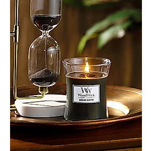 WoodWick Evening Bonfire Medium Hourglass Candle, 9.7 oz. & Sand & Driftwood Medium Hourglass Candle, 9.7 oz.