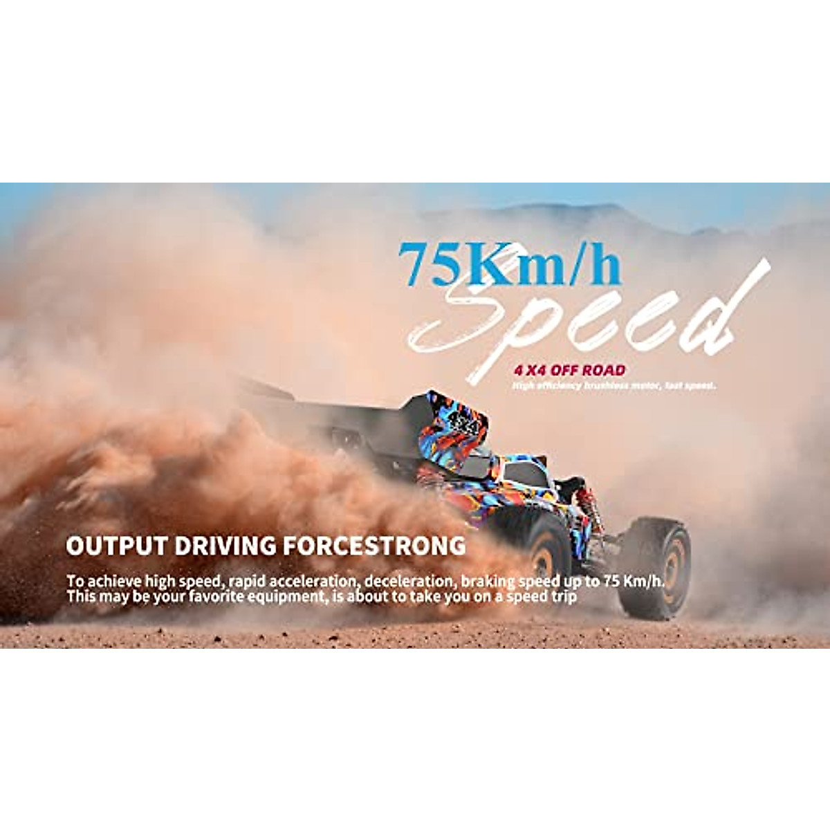 WLtoys 184016 Scale 1/18 75KM/H 2.4G RC Car Brushless 4WD Electric High Speed Off-Road Remote Control Drift Toys for Children Racing (184016 1 * 1500mAh)