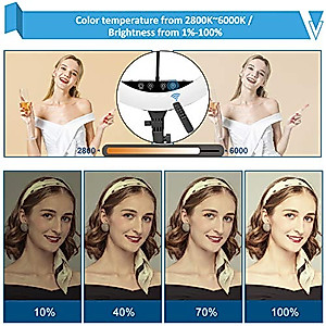 WISAMIC Ring Light Kit 18 inch with Stand and Phone Holder Bi-Color Dimmable 2800K-6000K LED Ring Light with Tripod and Remote for Camera Makeup Selfie YouTube Video Photography Shooting iPhone Vlog