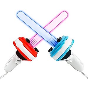 FANPL VR LED Sword for Oculus Quest 2 Controller, Lightsabers Handle Grip for Beat Sabe Accessories, Enhanced Gaming Experience (2 Pack)