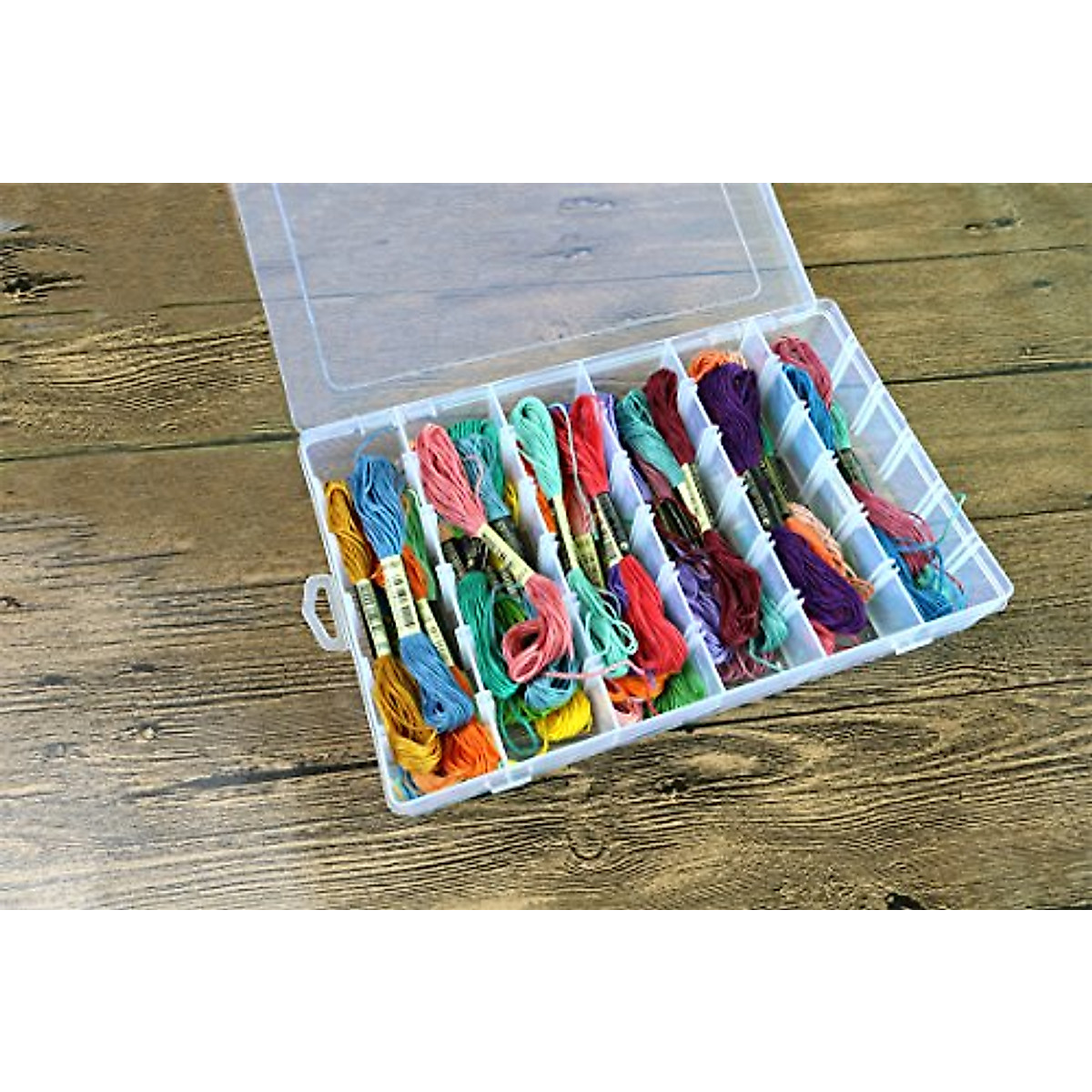 Zagarzoom Plastic Jewelry Organizer,Bead Case with 36 Grids,Clear