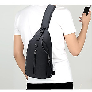 Shaelyka Small Lightweight Black Crossbody Bags for Men and Women, 8 Pockets small Sling Bag