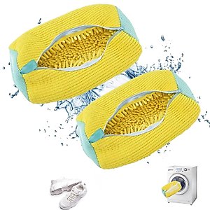 Shoe Bag For Washing Machine,Laundry Bag for Shoes,JIAOYUNLILI Shoe Laundry Bag for Washer and Dryer (Yellow 2pcs)