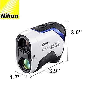 Nikon COOLSHOT ProII Golf Laser Rangefinder (16758) Stabilized View Bundle with 3 Extra CR2 Batteries and a Cleaning Cloth - Laser Yard Alignment with Club Selection, and Slope - Mens Golf Accesories
