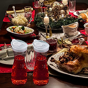 12 Pieces Water Carafes with Lid 20 oz Plastic Juice Container Pitcher Clear Narrow Neck Drink Carafes Mimosa Bar Beverage Pitcher for Outdoors Beach Picnic Parties Tea Milk Lemonade Wine