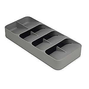 Joseph Joseph Wash and Drain Dish Tub, 1 EA, Gray & DrawerStore Compact Cutlery Organizer Kitchen Drawer Tray, Large, Gray