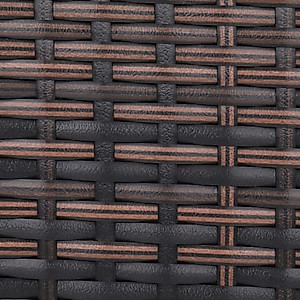 KECKS Brown Gradient with Top Cover Iron Frame Rattan Trash Can