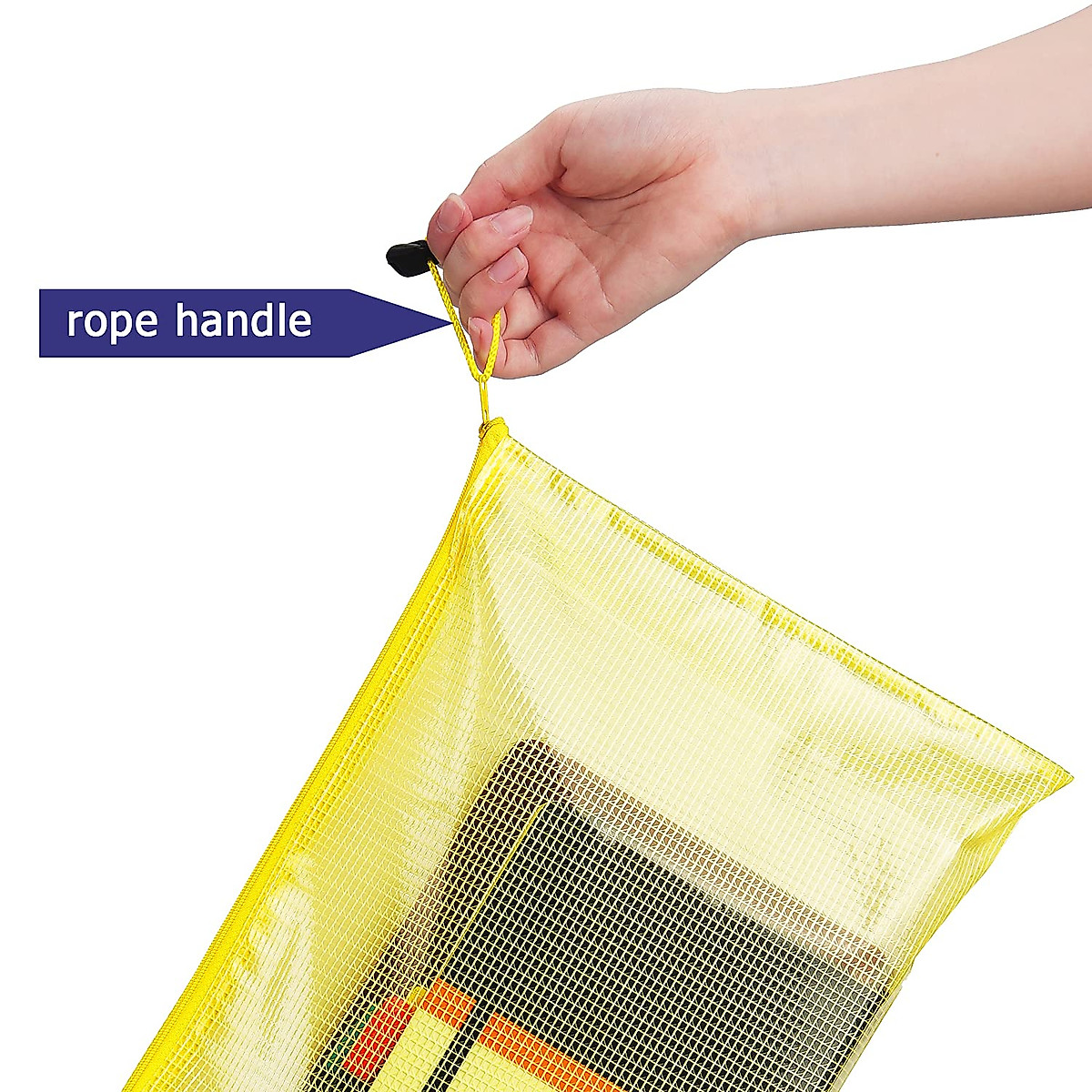 6 Pack Mesh Zipper Pouch Document Bag Waterproof Zip File Folders for School Office Supplies Travel Storage Bags (Colorful)