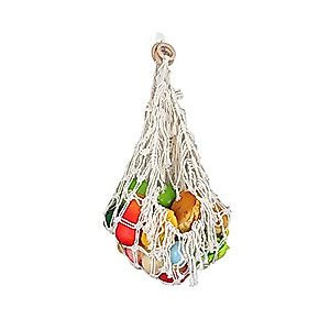 CHUWUJU Stuffed Animal Storage Hammock,Hanging Macrame Boho Tassels Hammock Net Toy Organizer Net Holder for Nursery Kids Bedroom,Perfect Home Decor