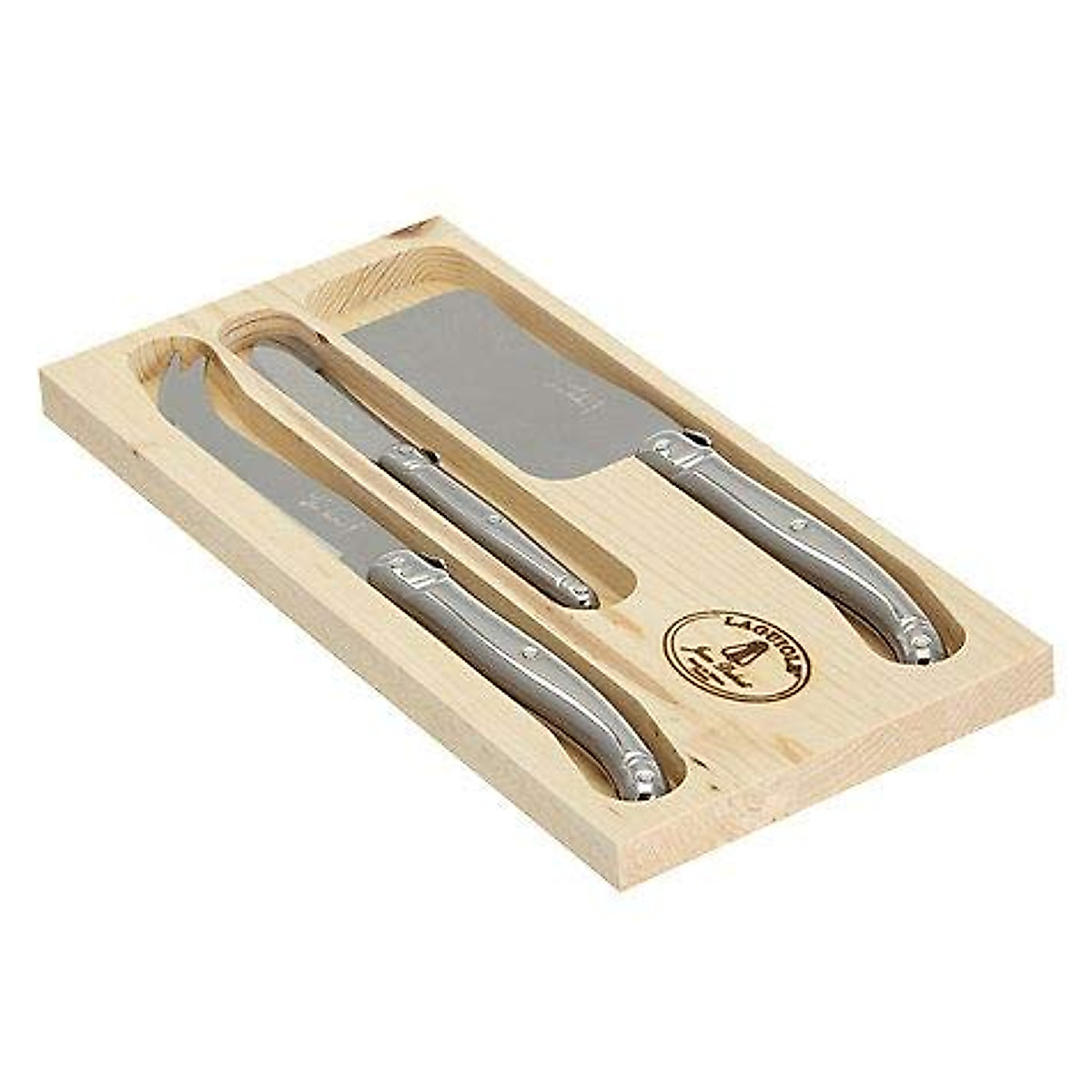 Jean Dubost Laguiole 3-Piece Cheese Knife Set -Stainless Steel