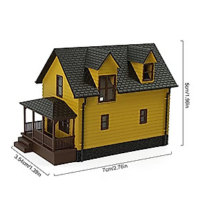 N Scale Model Building 1:160 Residential Modern House Assembled Architectural for Model Train Layout Diorama JZN01 (Yellow)