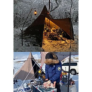 WINTENT 4 Season Teepee Tent with Stove Jack for Camping Hiking, Height 7.8FT/240CM (Brown, with Full Mesh Tent)