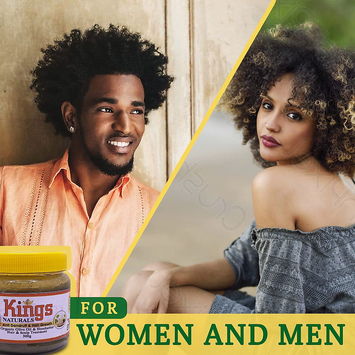 Kings Naturals Anti Dandruff and Hair Growth 10.5oz Moisturizing Hair and Scalp Treatment with Brown