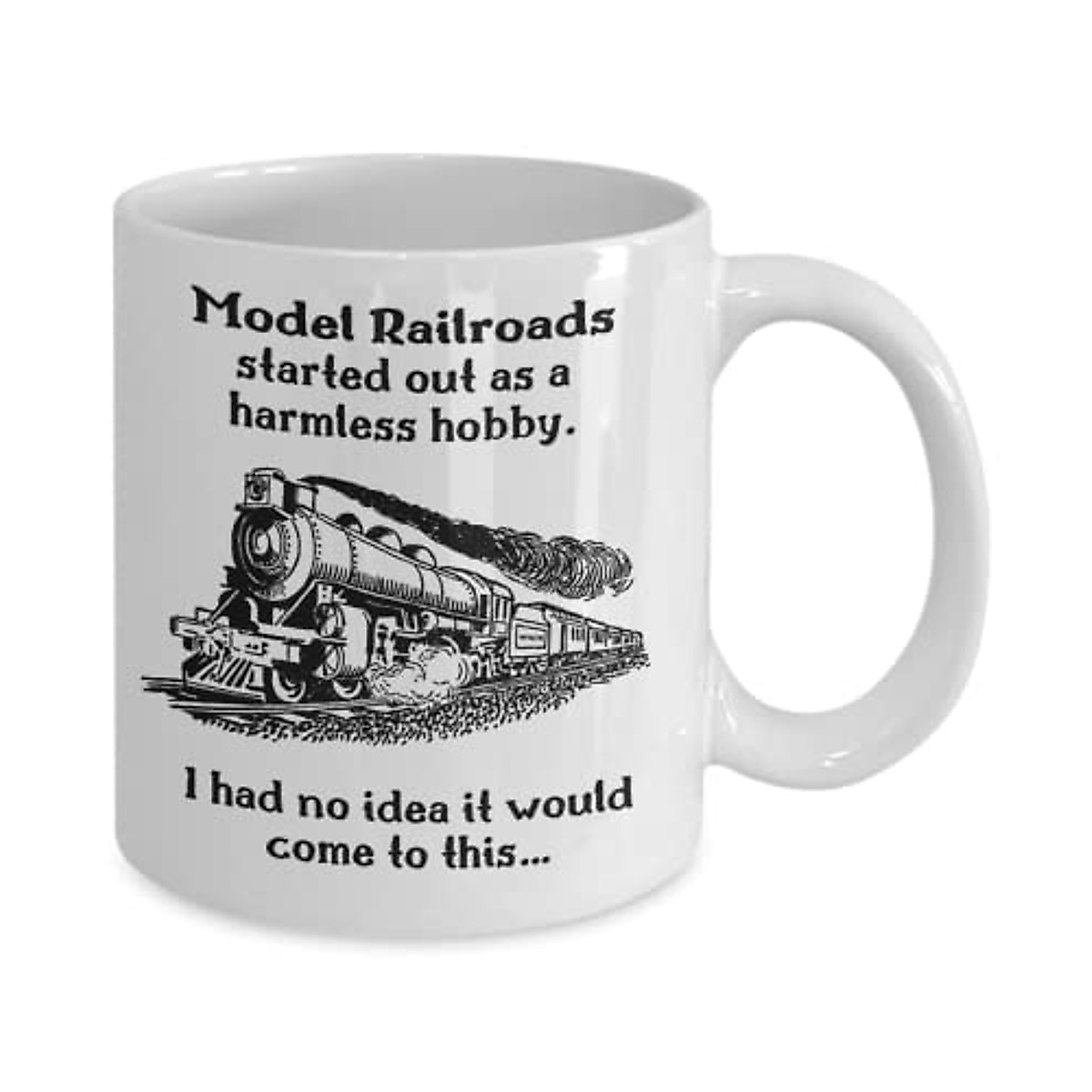 Railroad Coffee Mugs, Best Train Engineer Appreciation Birthday Christmas Memorabilia Tumbler Gift For Men Women,Funny Locomotive Lovers Hobby Present Travel Tea Cup Fun Quote Model Railroads Started