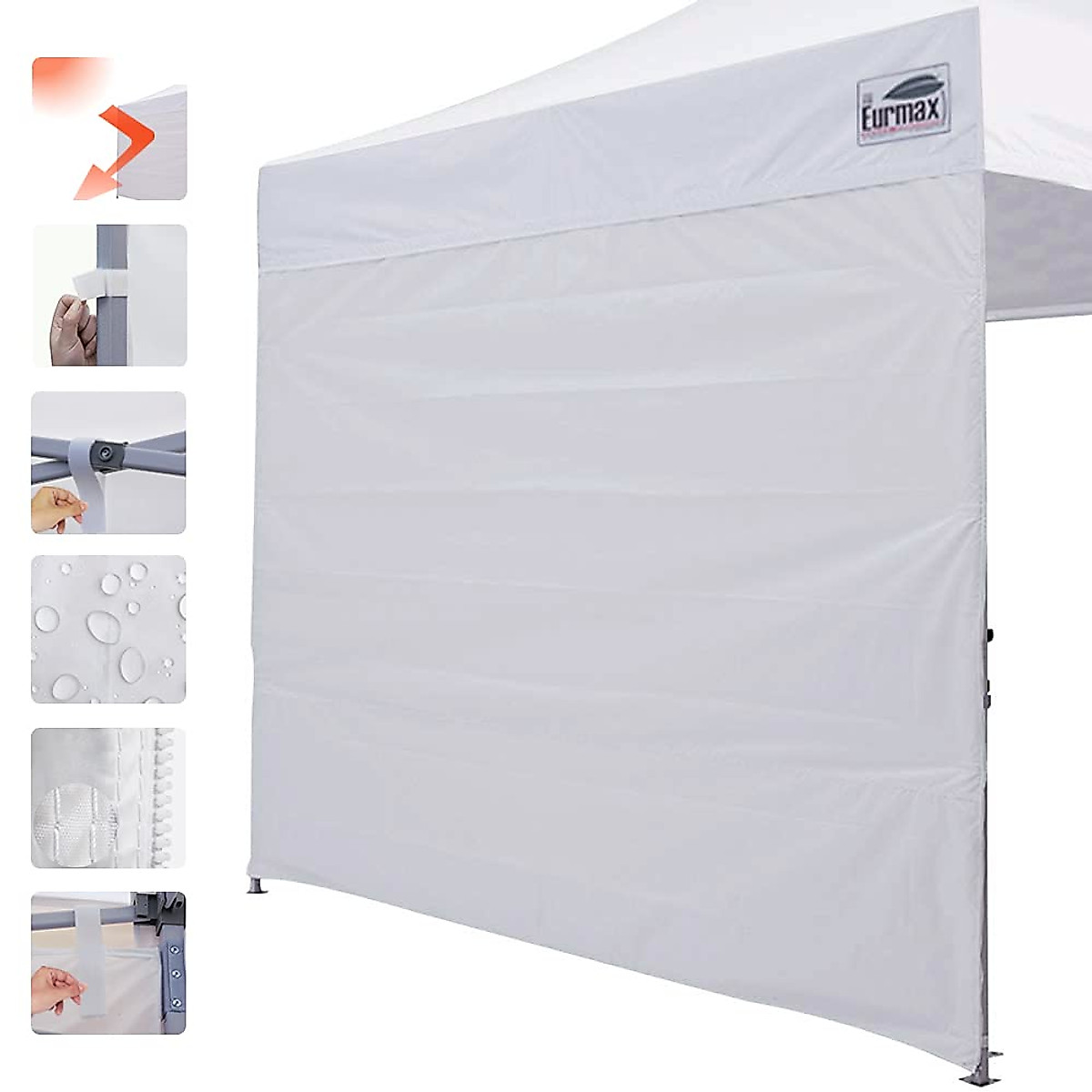 Eurmax USA Instant Canopy SunWall 10x10 Canopy Wall Sidewall for Pop Up Canopy Tent,1 Pack Sidewall Only (White)