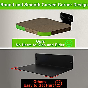 Speaker Wall Mount for Klipsch, Bose Speakers, Adjustable Wall Shelf for Smart Speaker Shelf, Wooden Floating Wall Shelves with Hardware Kit, Set of 2