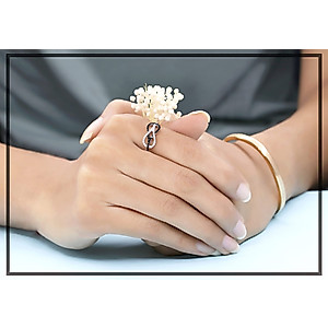 Dazzlingrock Collection 0.35 Carat (ctw) Round Black & White Diamond Infinity Right Hand Ring for Women in 925 Sterling Silver, Size 8.5