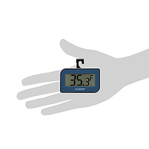 La Crosse Technology 314-152-BL-TBP Digital Refrigerator-Freezer Thermometer with Hook, Navy Blue