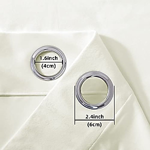 Guibaf Ivory Velvet Curtains 84 inches Long Grommet Soft Curtains for Bedroom Cream Light Blocking Thermal Insulation Drapes Set of 2 Panels 38”x 84”