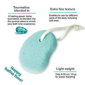 Pumice Stone for Feet, Body, Hands [Made in Japan] Tourmaline Blended for Extra Fine Smooth Finish, Soft Foot Pumice Scrubber