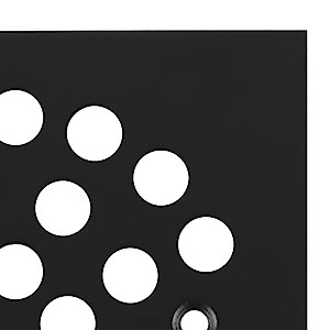 VOURUNA Square 4-1/4 Inch (108mm*108mm) Screw-in Shower Drain Cover Replacement Square Floor Drainer Grate, (Black)