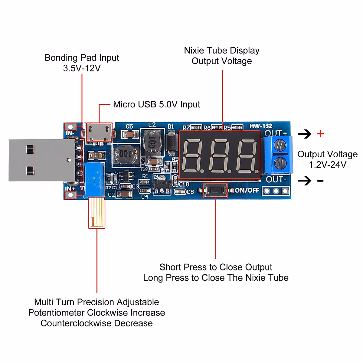 ACEIRMC 6pcs USB Buck Boost Converter 3.5V-12V to 1.2V-24V DC-DC Step Up Step Down Power Supply Module Voltage Regulator 5V to 3.3V 9V 12V 18V 24V