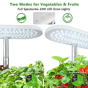 Vegebox Hydroponics Growing System, Indoor Herbs Kitchen Garden with Full Spectrum LED Grow Light, Plants Germination Kit 11 pods with Automatic Timer, Adjustable Height Up 14 inch to for Home