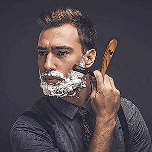 100 BLADES + Facón Professional Vintage Straight Edge Barber Razor - Salon Quality Cut Throat Shavette