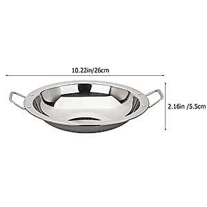 UPKOCH Handles Steel Ramen Handle Pans and Seafood Safe Flying Korean Use Paella Kitchen with Everyday for Double Stainless Stock Household Pot Grill Accessories Outdoor Hot Classic