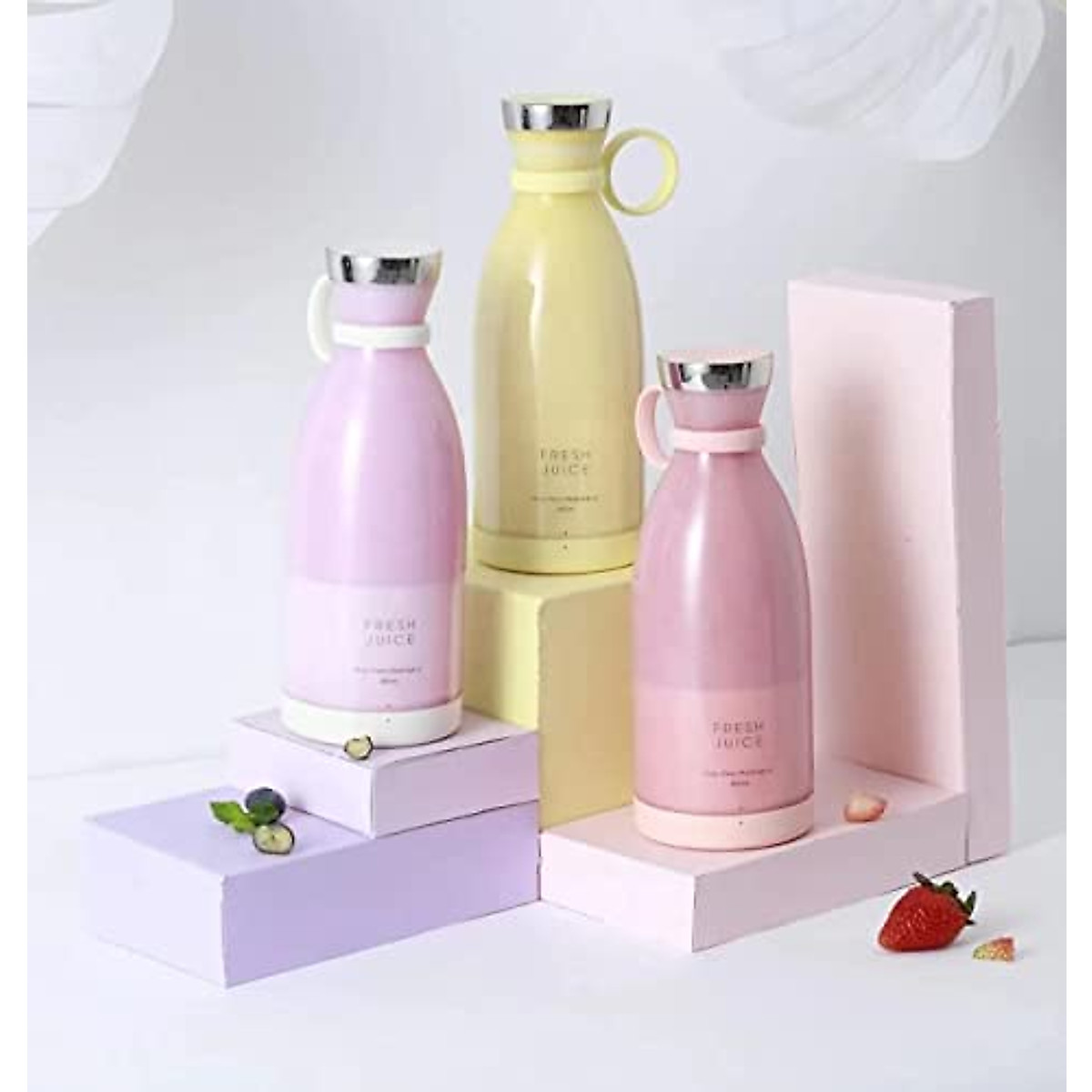 Portable Mini Blender for Fresh Juice, Smoothies, Shakes, Personal Blender with Rechargeable USB (Pink)