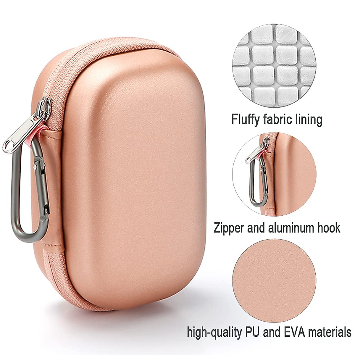 Hard Travel Carrying Case for Phomemo D30 Label Maker Portable Mini Thermal Label Printer and It's Accessories, Protective Storage Bag - Rose Gold