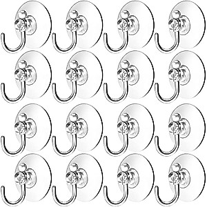 Mudder 24 Pieces Suction Cup Light Suction Cup Wall Hooks Hangers Light Suction Cup Clips for Christmas Wreath String Lights Xmas Decoration (45 mm, Plastic Hook)