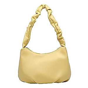 Tote Bag for Women Soft PU Leather Shoulder Bags Fashion Hobo Bags Large Capacity Purse and Handbags (Yellow)