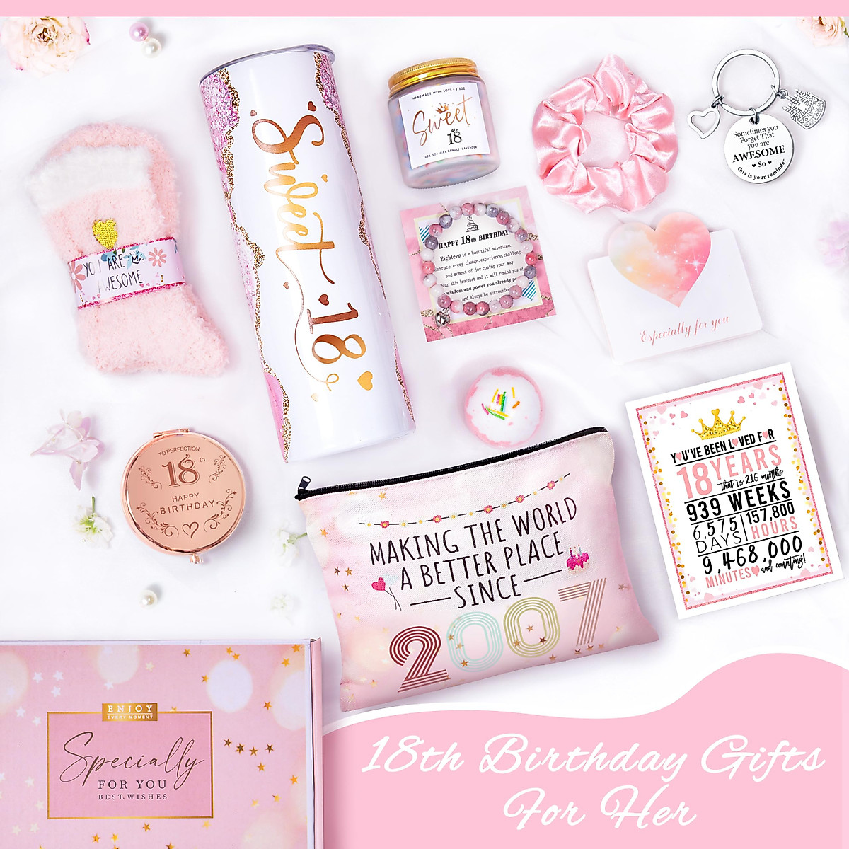 18th Birthday Gifts for Girls, 18th Birthday Gifts For Girls, 18th Birthday Decorations for Girl, 18th Best Friend First Birthday Gift For Teen Girl, Sweet 18 Birthday Gift Ideas for Her, Daughter
