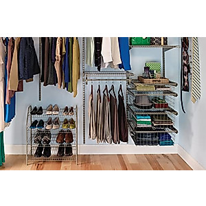 ClosetMaid ShelfTrack Nickel 4-Drawer Kit, Add On Accessory, with Pull Out Mesh Wire Baskets, for Clothes, Socks, Accessories