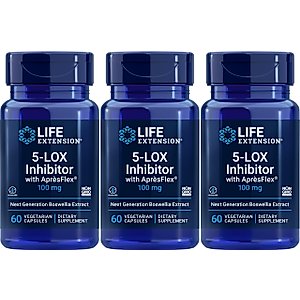 Life Extension - 5-Lox Inhibitor with Apresflex - 100 Mg - 60 Vcaps (Pack of 3)