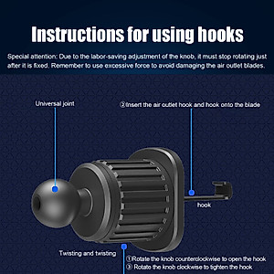 neynavy Pack-1 Car Vent Phone Holder Mount, 360° Adjustable Firmly Grip Non-Slip Navigation Holder, Multifunctional Spiral Hook Phone Holder Mount Universal for Most Smartphones (Black)